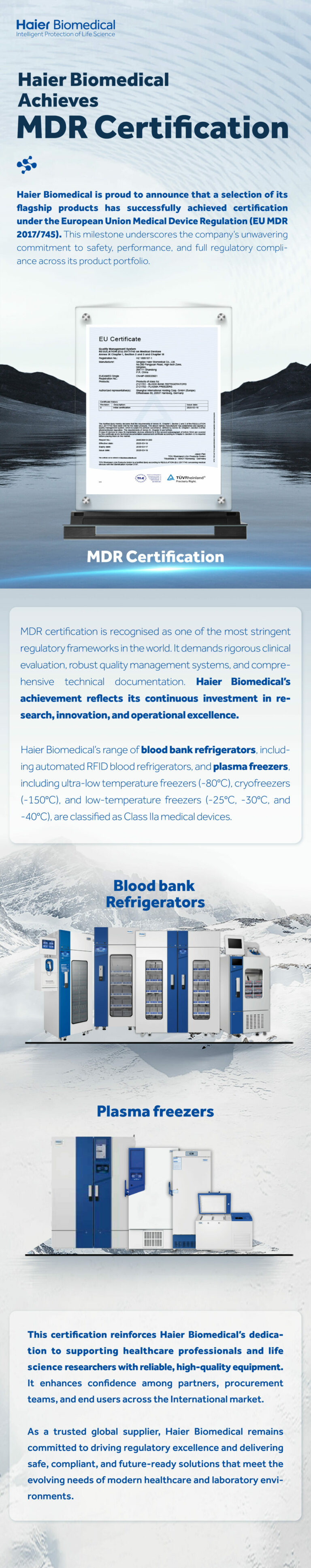 Haier Biomedical Achieves MDR Certification - LabTeamet