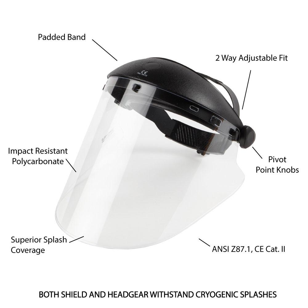Cryoprotection Visor - TEMPSHIELD Cryo-Protection™ Face Shield - LabTeamet